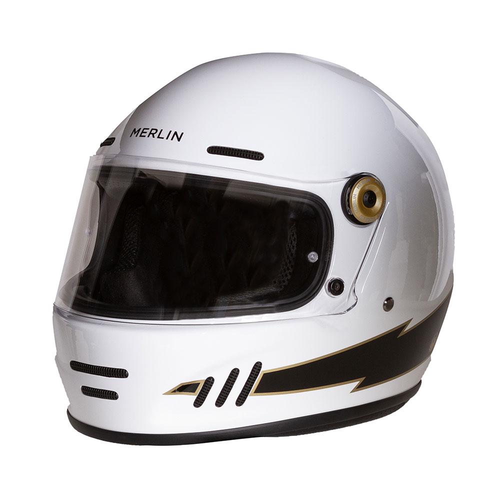Merlin Revival Flash Helmet Optic White – Tuggeranong Motorcycle Centre