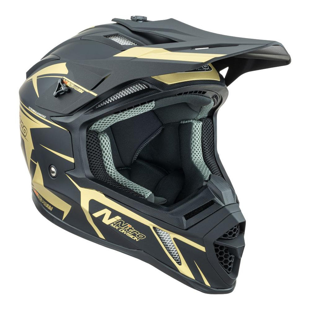 Nitro MX760 Satin Black/Gold – Tuggeranong Motorcycle Centre